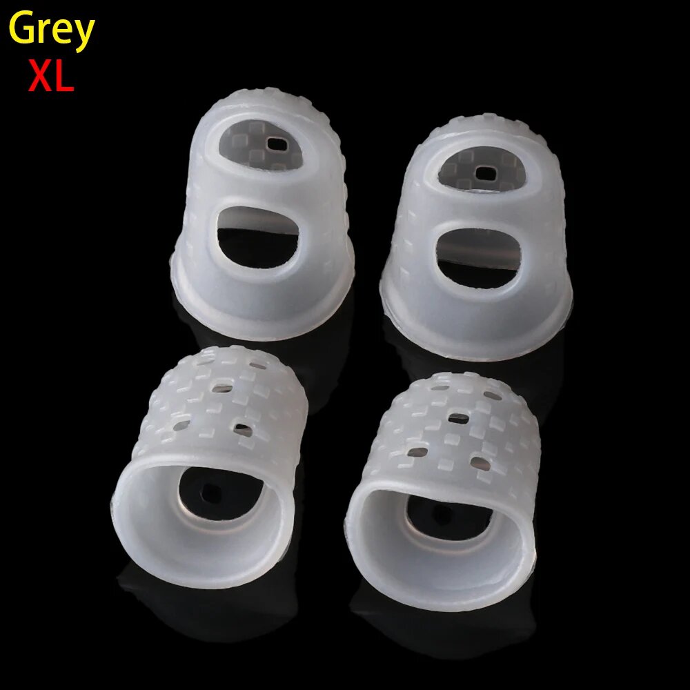 Силиконовые накладки на кончики пальцев для гитары 4 шт. Серый, XL Grey