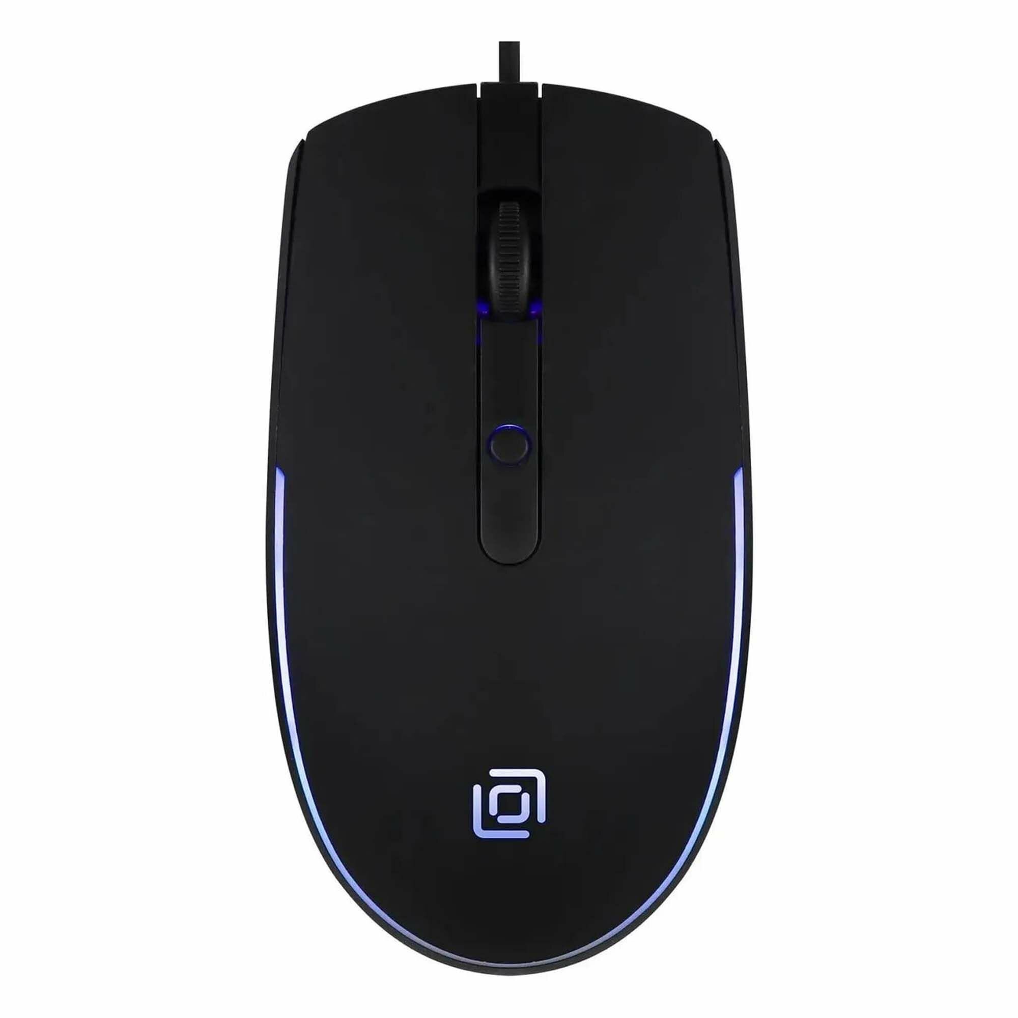 Мышь OKLICK Оклик 100M черный оптическая (1600dpi) USB для ноутбука (4but)