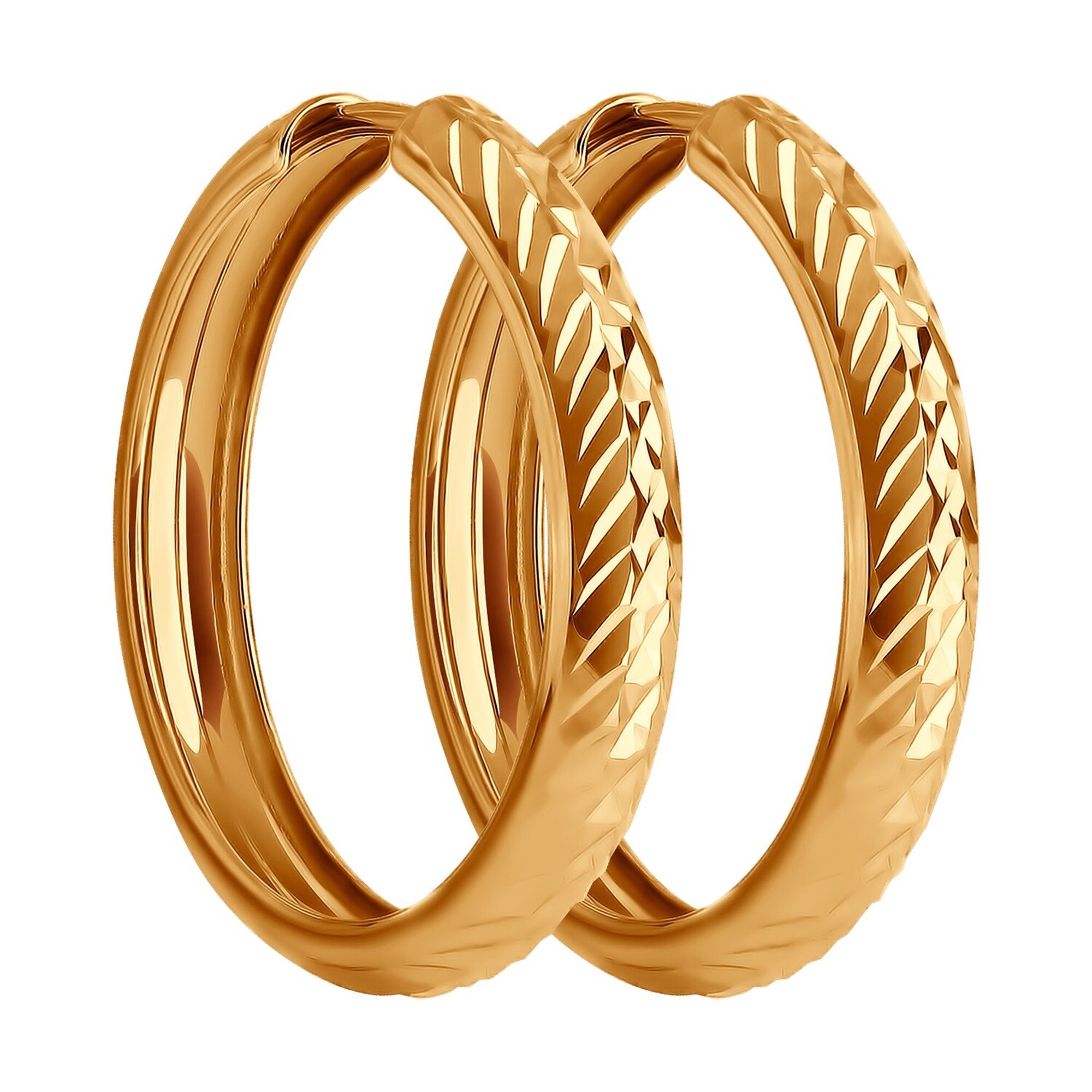 Серьги конго, красное золото, 585 проба