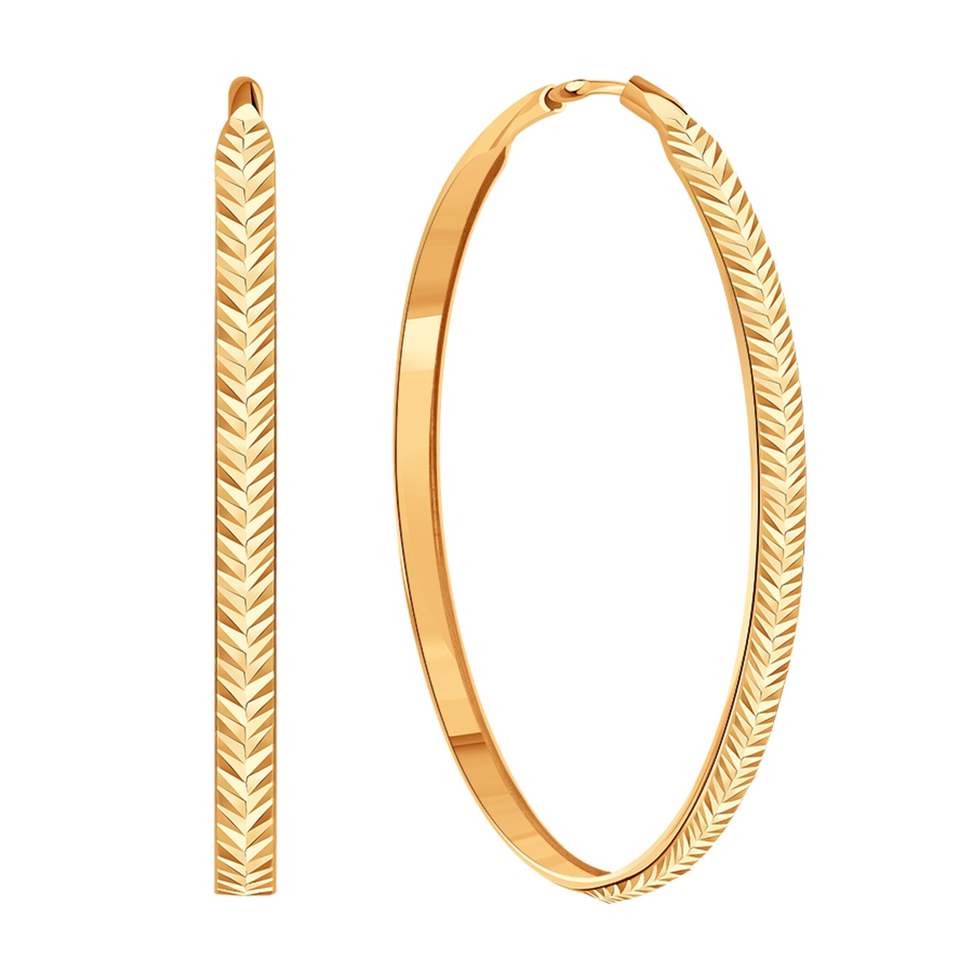 Серьги конго, красное золото, 585 проба