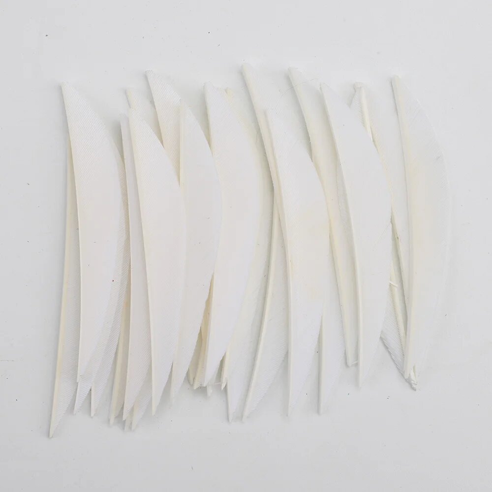 Стрелы флетчинг 3 дюйма из пера индейки 30 шт Белый, белый