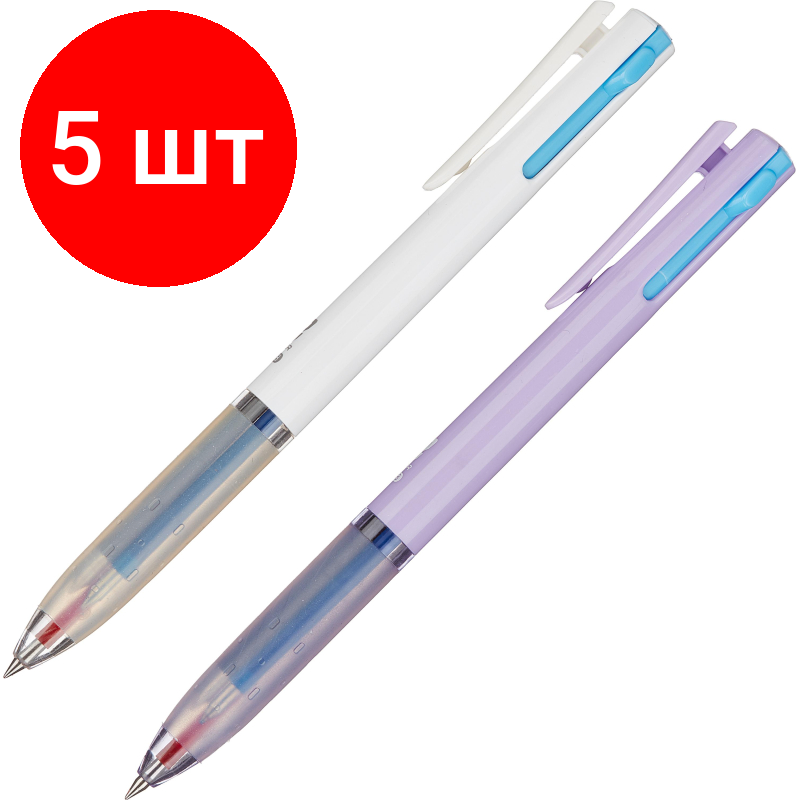 Комплект 5 штук, Ручка гелевая автомат. M&G шар0.38 лин0.35мм,3цв в 1, ассорт AGPT4371