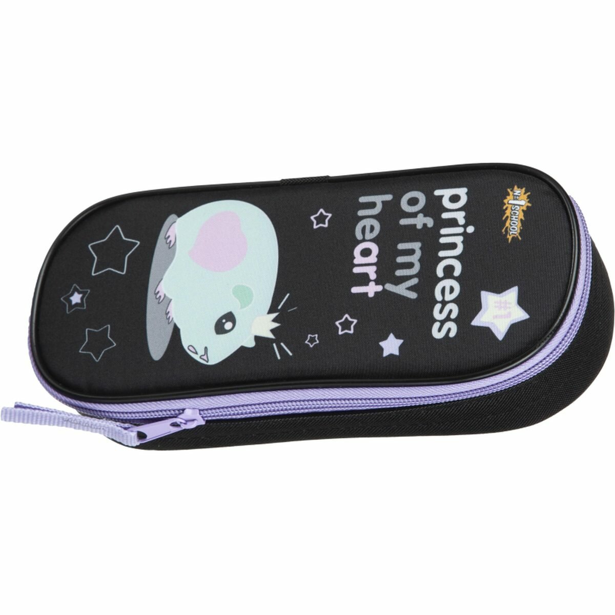 Пенал школьный 1 отделение Комус Класс Princess, 200х50х90мм