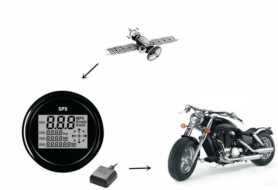 85 мм 7 Цветов Светодио дный Подсветка Миль/Ч, КМ/Ч GPS 12 В 24 В Цифровой SOG COG ODO поездки Спидометр Метр Для Мотоцикла Автомобиль Грузовик Лодка Яхта