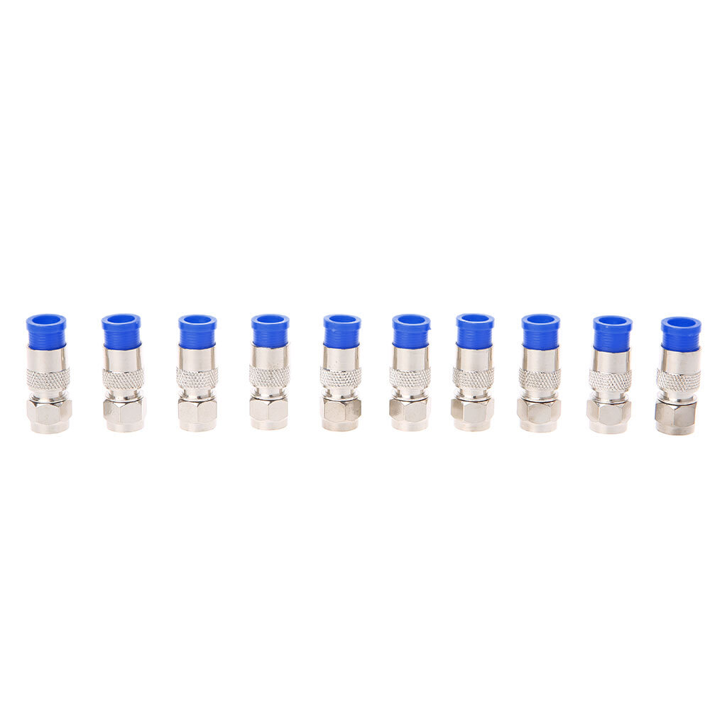 10шт Компрессионные разъемы RG6 RG59 F Инструменты для установки коаксиального кабеля с уплотнительным кольцом