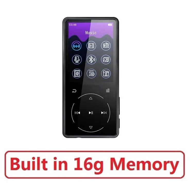 RUIZU D16 металлический MP3-плеер 8/16 ГБ black 16G
