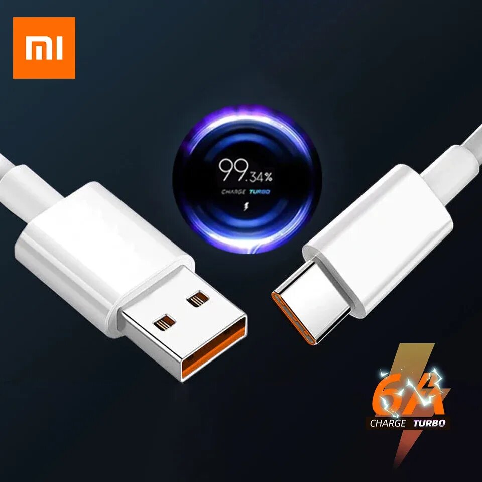 Кабель для быстрой зарядки Xiaomi Mi 6A Type-C Fast Charge Data Cable White 100 см