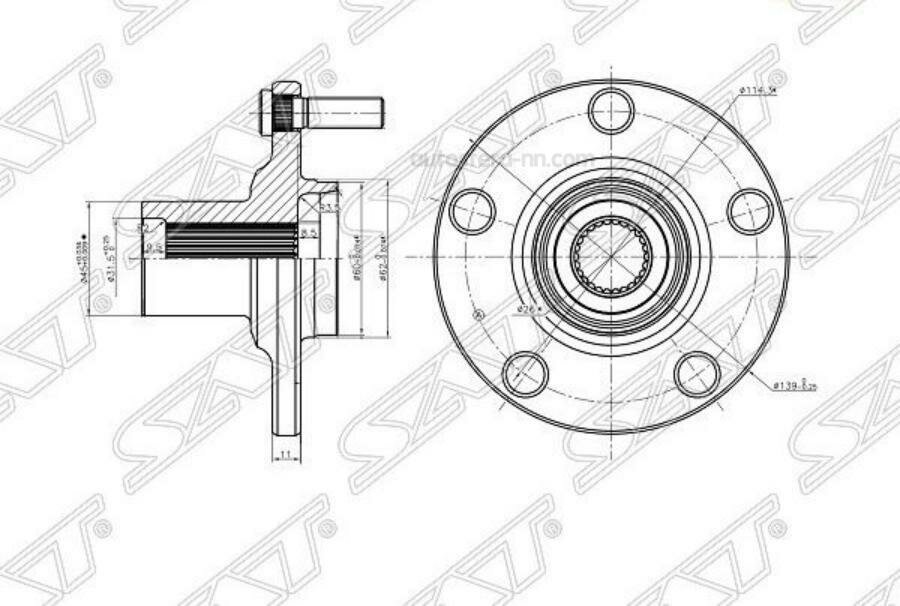 SAT ST4350228090 Ступица Lexus RX 03-09 / Toyota Camry 01-11