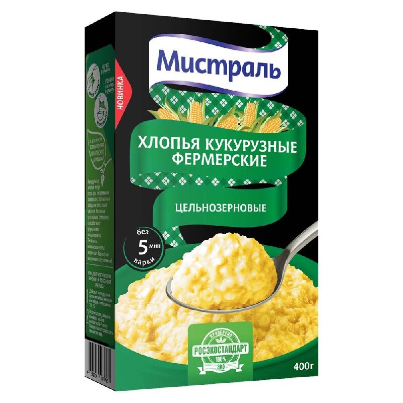 Хлопья мистраль фермерские кукурузные /картон/ 400г