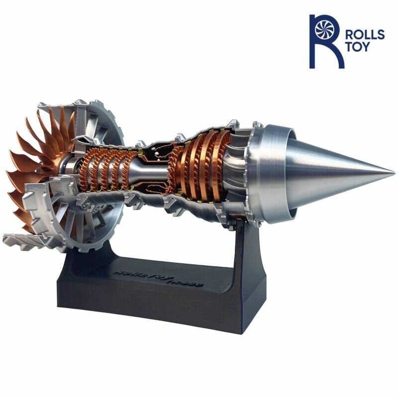 Модель авиационного двигателя, игрушечный авиационный турбовентиляторный двигатель с 3D-принтом, украшение для рабочего стола 1:25
