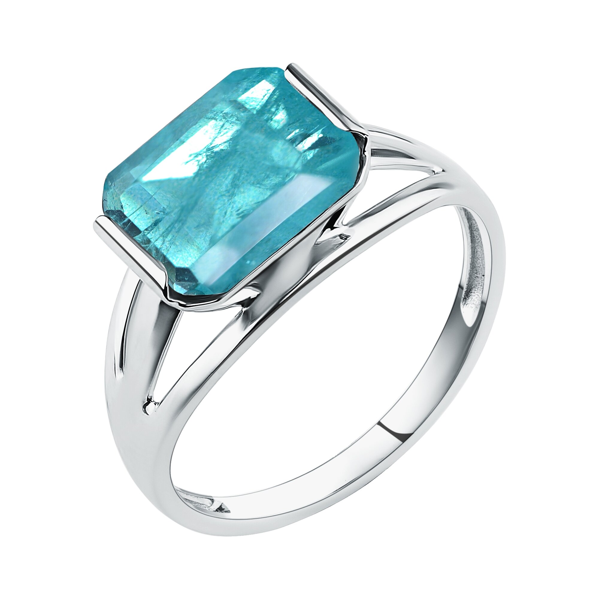 Кольцо, серебро, 925 проба, родирование, горный хрусталь