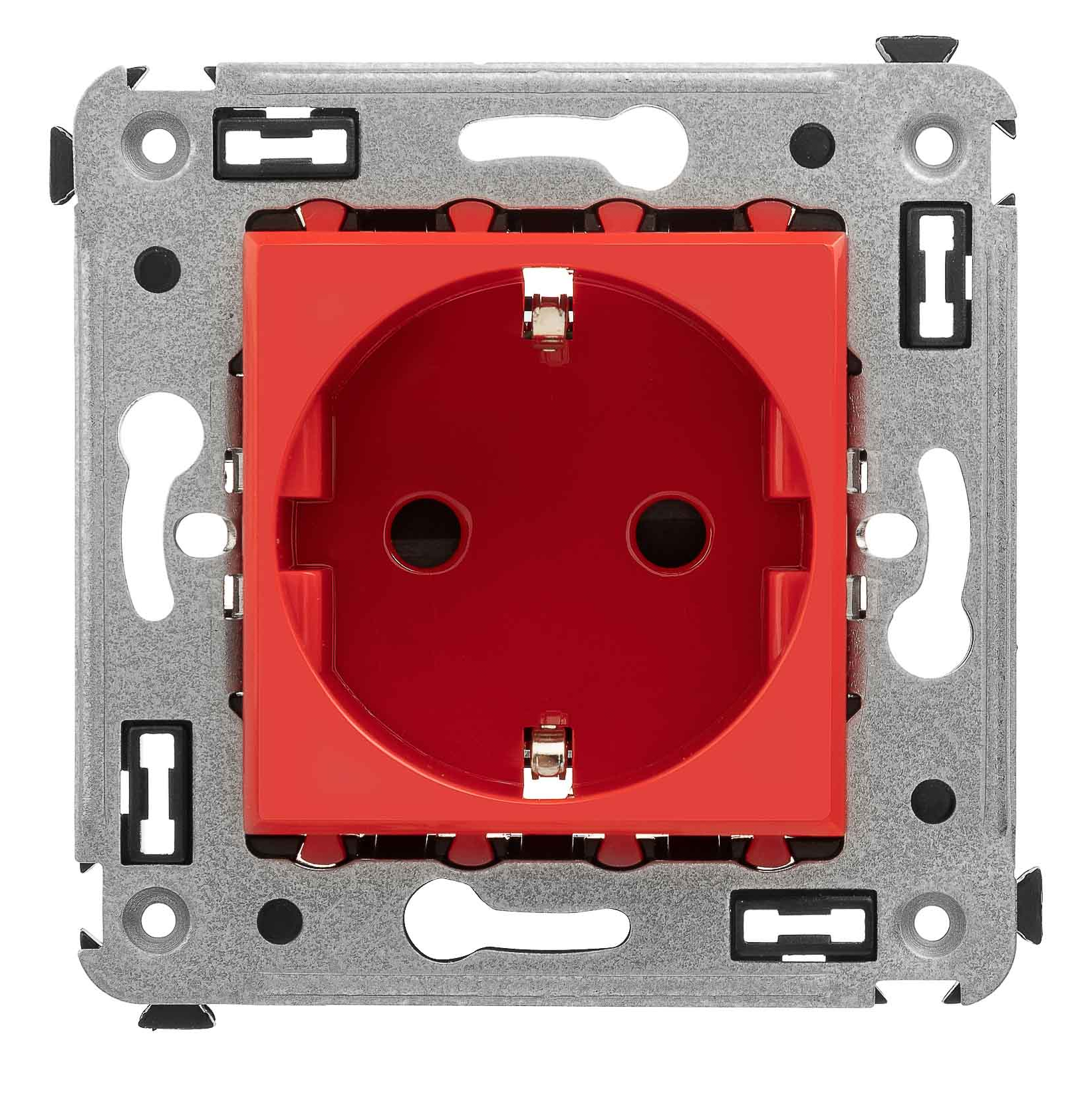 Розетка силовая штепсельная DKC / ДКС Avanti 2P+E, 16А 230В, красный с заземлением и защитной шторкой, 4401003