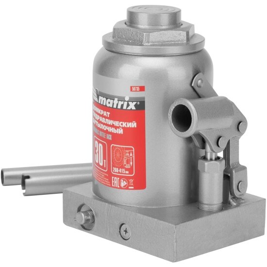 Домкрат гидравлический бутылочный Matrix 50735, 30 т, h подъема 240–370 мм