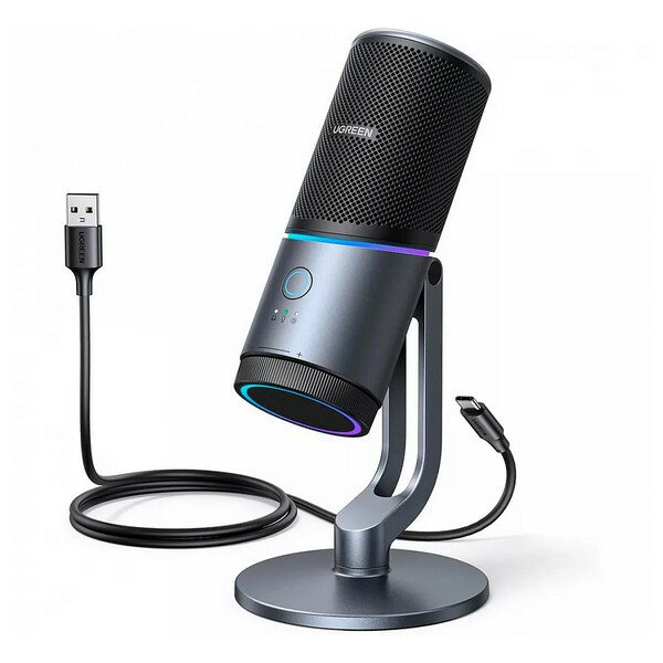 Микрофон UGREEN CM769 (35629) Desktop USB Microphone with RGB Lights. Цвет: серый