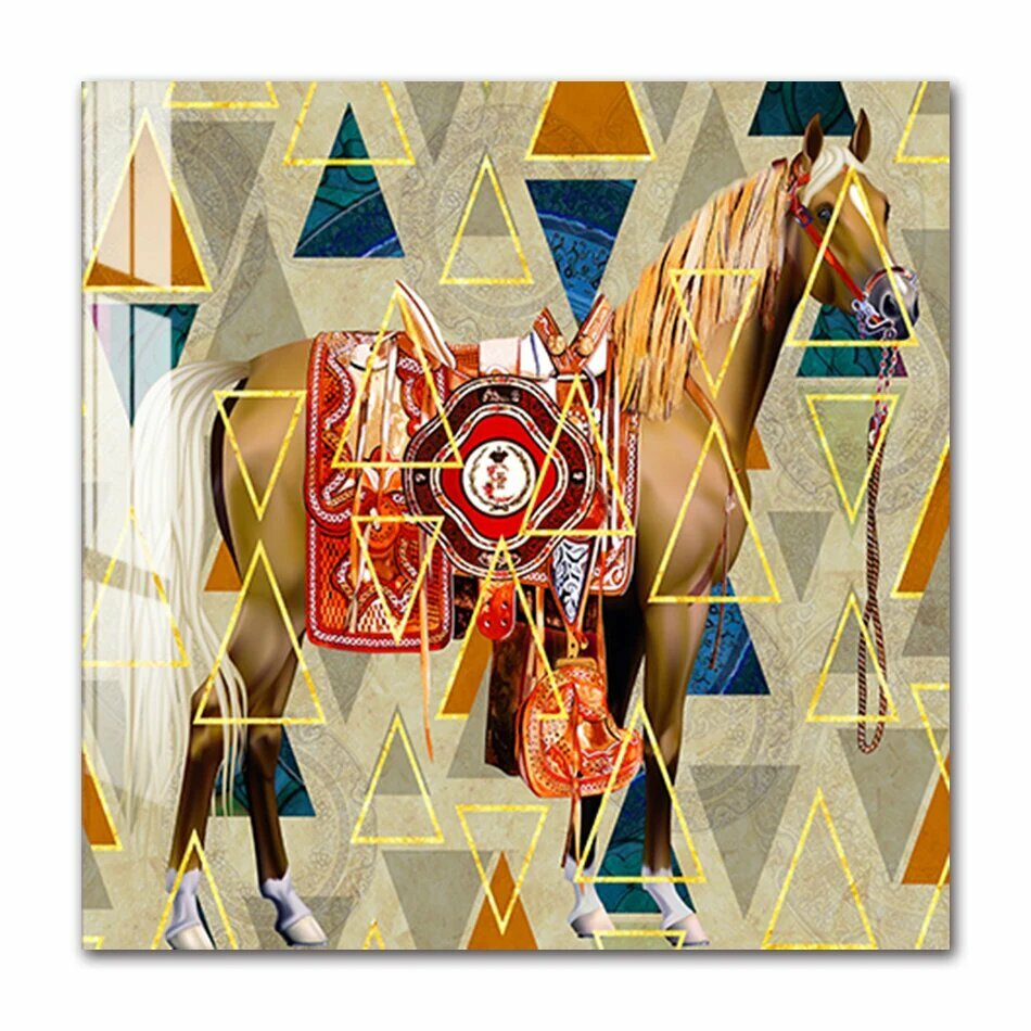 Современные лошади, печать на холсте, AliPaint 60470-02, 20x20cm No Frame