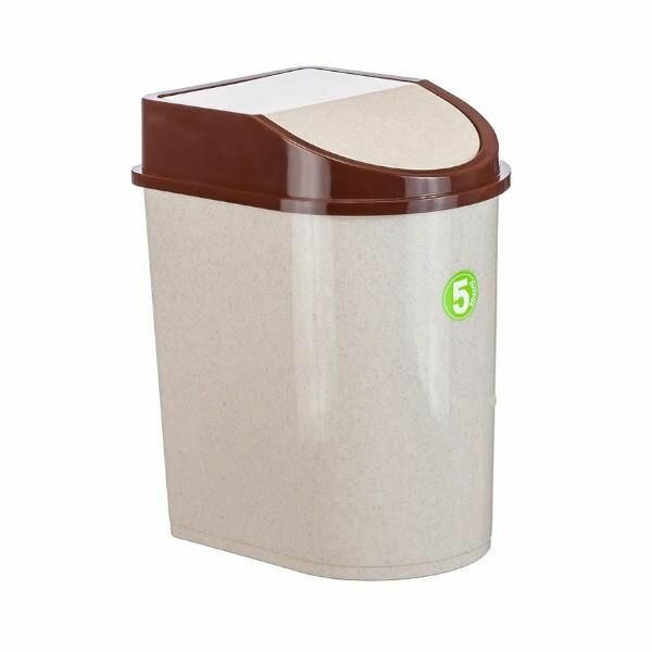 Контейнер для мусора Idea с плавающей крышкой, 5 л, бежево-коричневый