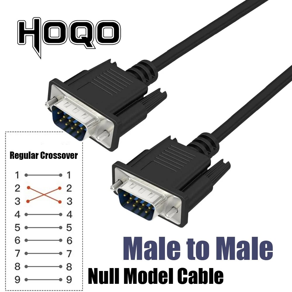 HOQO Кабель RS232 DB9F-DB9F 1.5m, Dull ModelMale2Male