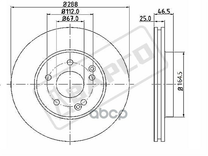 Тормозной диск вентилируемый BAPCO арт. BD0174