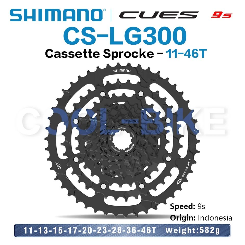 SHIMANO Cues 11-скоростная кассета LINKGLIDE для горного велосипеда 9s LG300 11-46T
