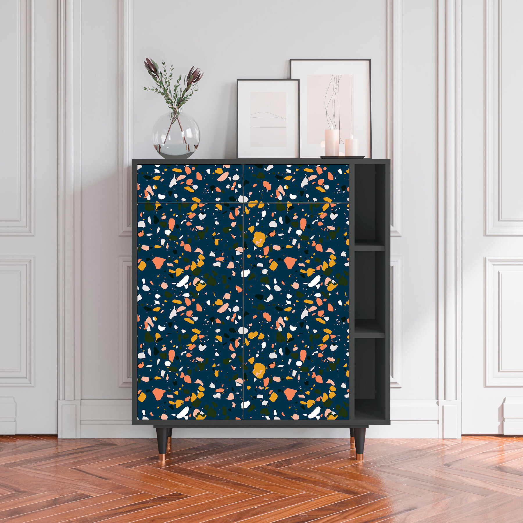 Комод - STORYZ - BS6 Night Sky Langhterns, Размер - 94 x 110 x 41 см, Цвет корпуса - , Антрацит