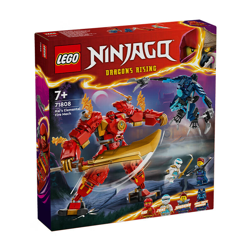 LEGO Building Blocks, Ninjago 71808 Kai's Elemental Mech, Boys' Toy, Action Figure, Birthday Gift