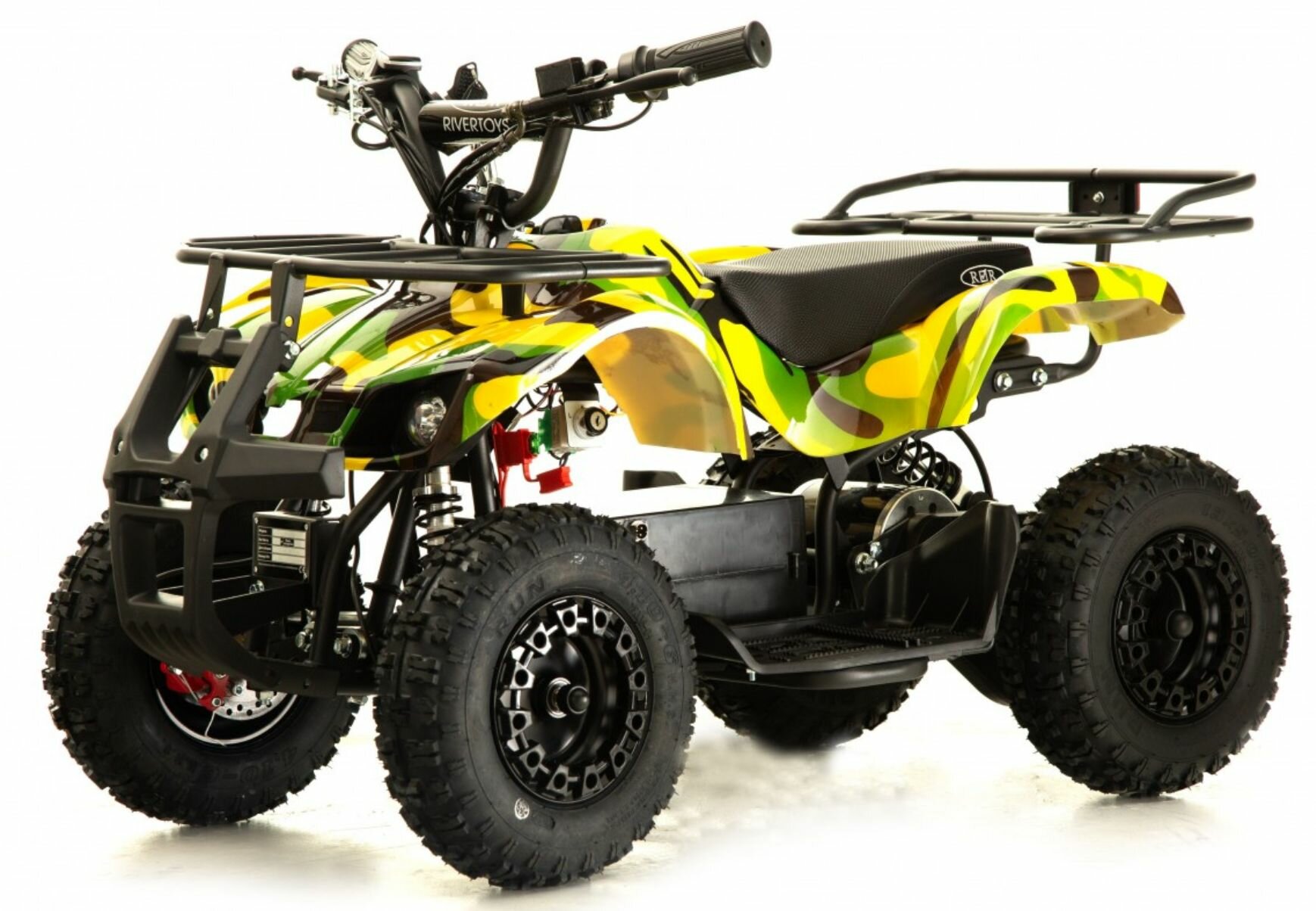 Детский электроквадроцикл RiverToys ANRI желтый камуфляж