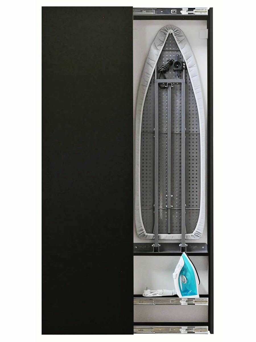 Встроенная гладильная доска без зеркала Айрон Бокс XL ЭКО Венге купе лево