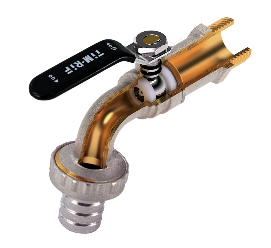 Кран с носиком 1/2" усиленный TIM