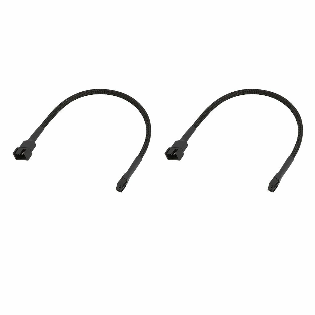 2 вентилятора материнской платы для охлаждения 4-контактных разъемов от женщины к мужчине, один точечный удлинитель с плетеной сеткой