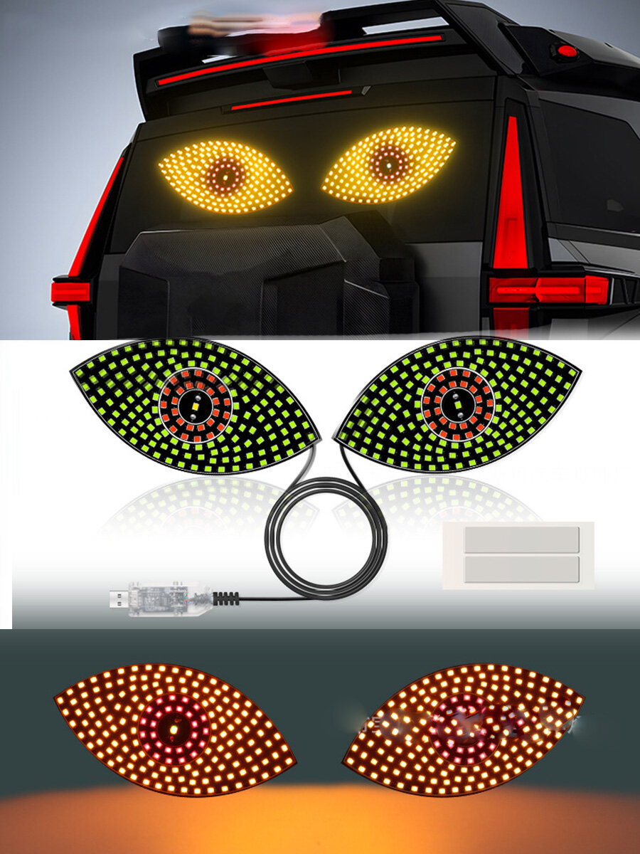 Светодиодные LED-наклейки BBAAMP, для заднего стекла, ABS-пластик