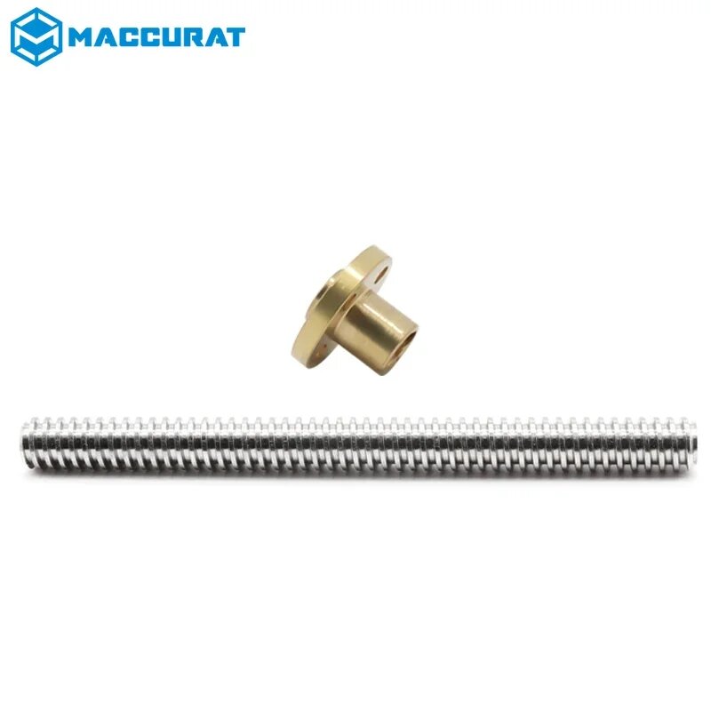 Ходовой винт T8 с шагом 8 мм, шаг 2 мм, ход 2 мм/8 мм, 150 мм, 200 мм, 250 мм, 300 мм, 330 мм, 350 мм, 400 мм, 500 мм, с латунной гайкой для 3D-принтера Reprap
