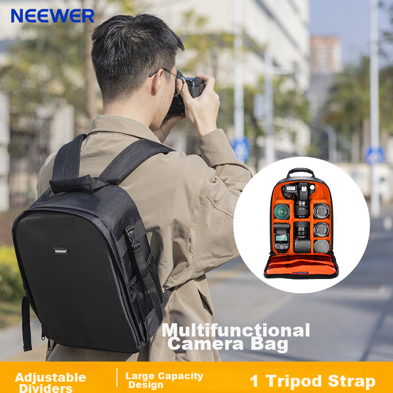 NEEWER DSLR Camera Bag, Shoulder Photography Bag, Digital Bag, Nylon Material, Travel Backpack, Multifunctional Camera Bag, Professional Universal Bag