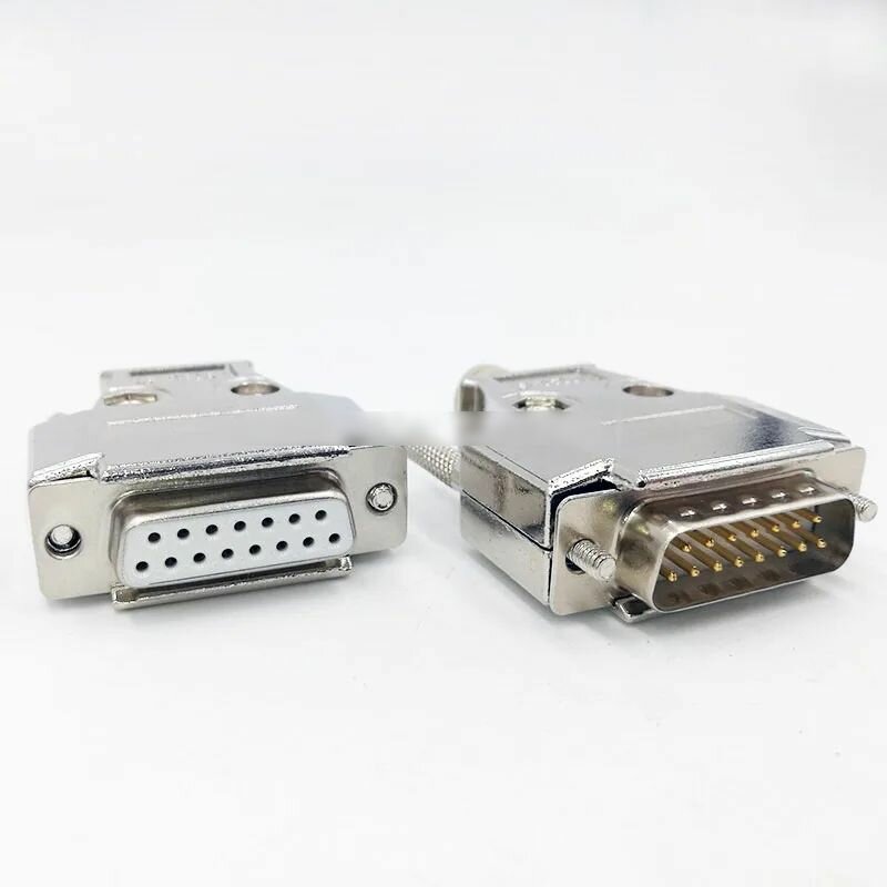 Разъем данных DB15, параллельный порт, металлический корпус, позолоченная латунь, контактор, порт, гнездо 15-контактный, адаптер DP15