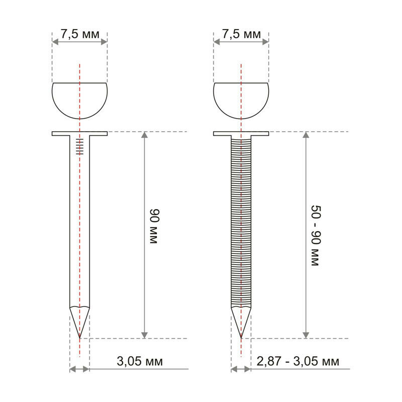 Гвоздь по дереву Toua 30590SMBrt