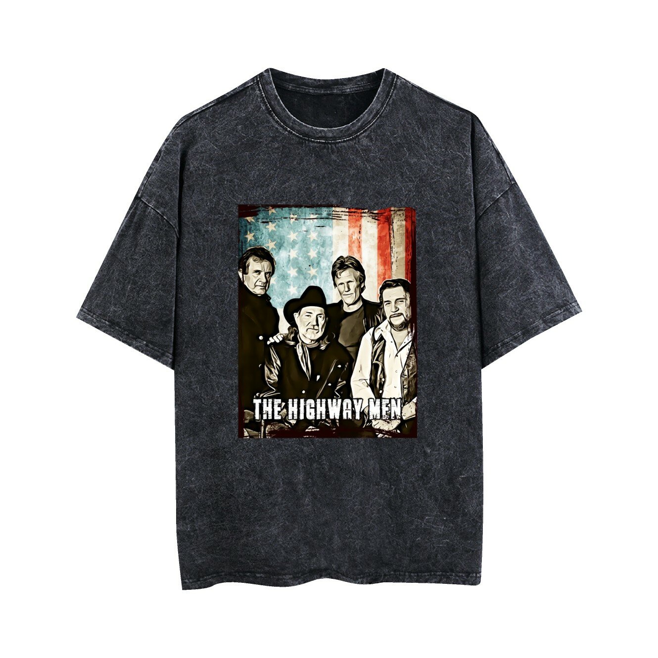 Ретро-футболка Flag The Highwaymen Band 35 Years Anniversary Gift For Fans And Lovers