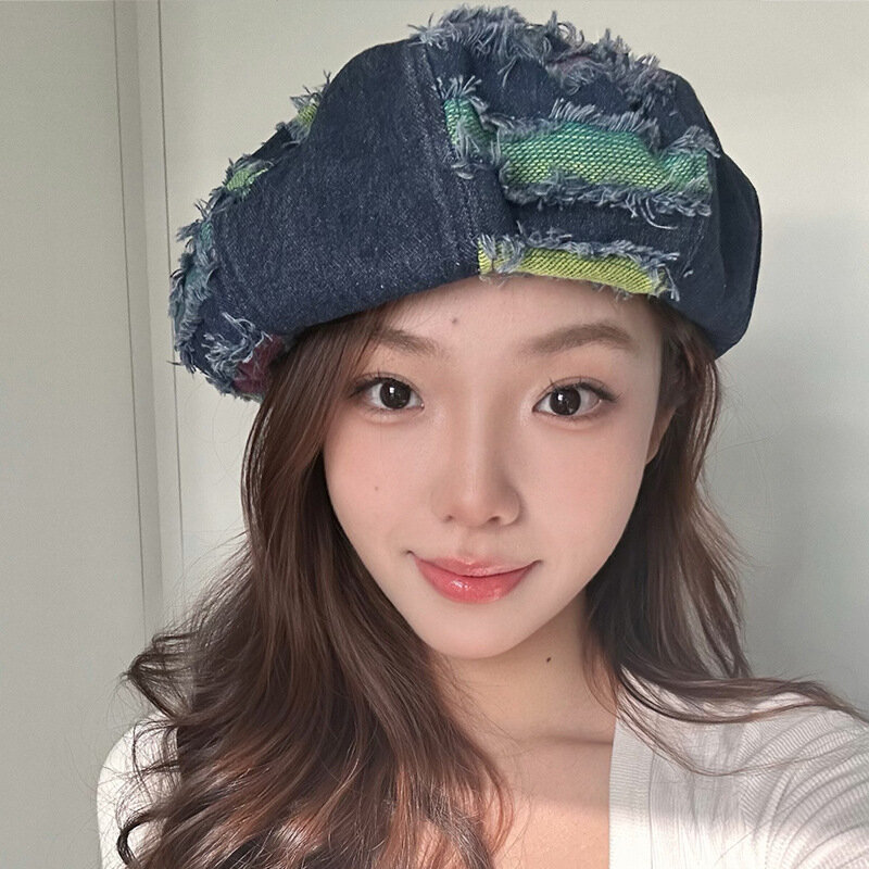 Джинсовый берет Collection, женский, M, C3686, темно-синий