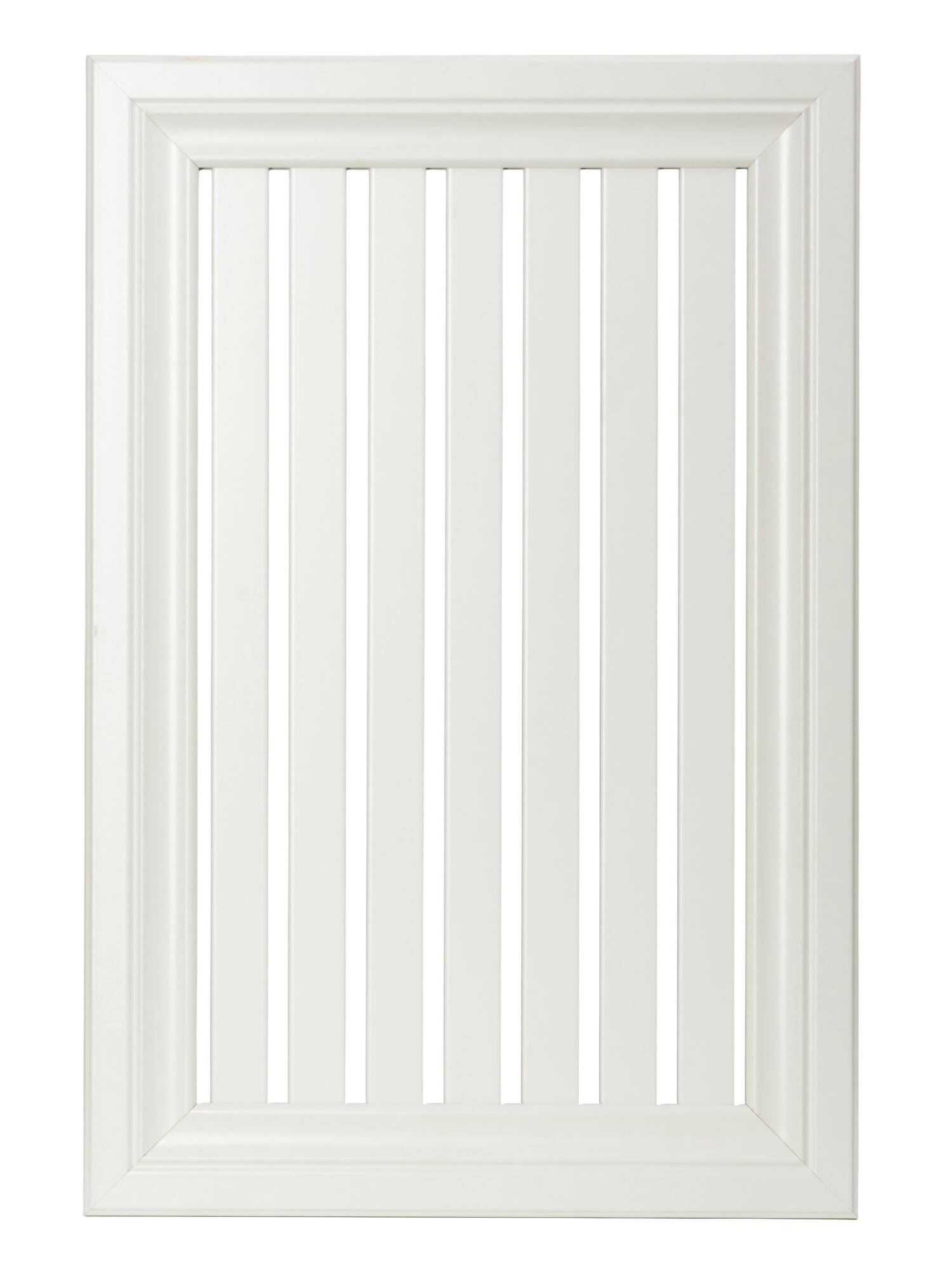Фасад для кухни 595х355 мм с фигурным профилем Pro Lux из вертикальных реек белый МДФ