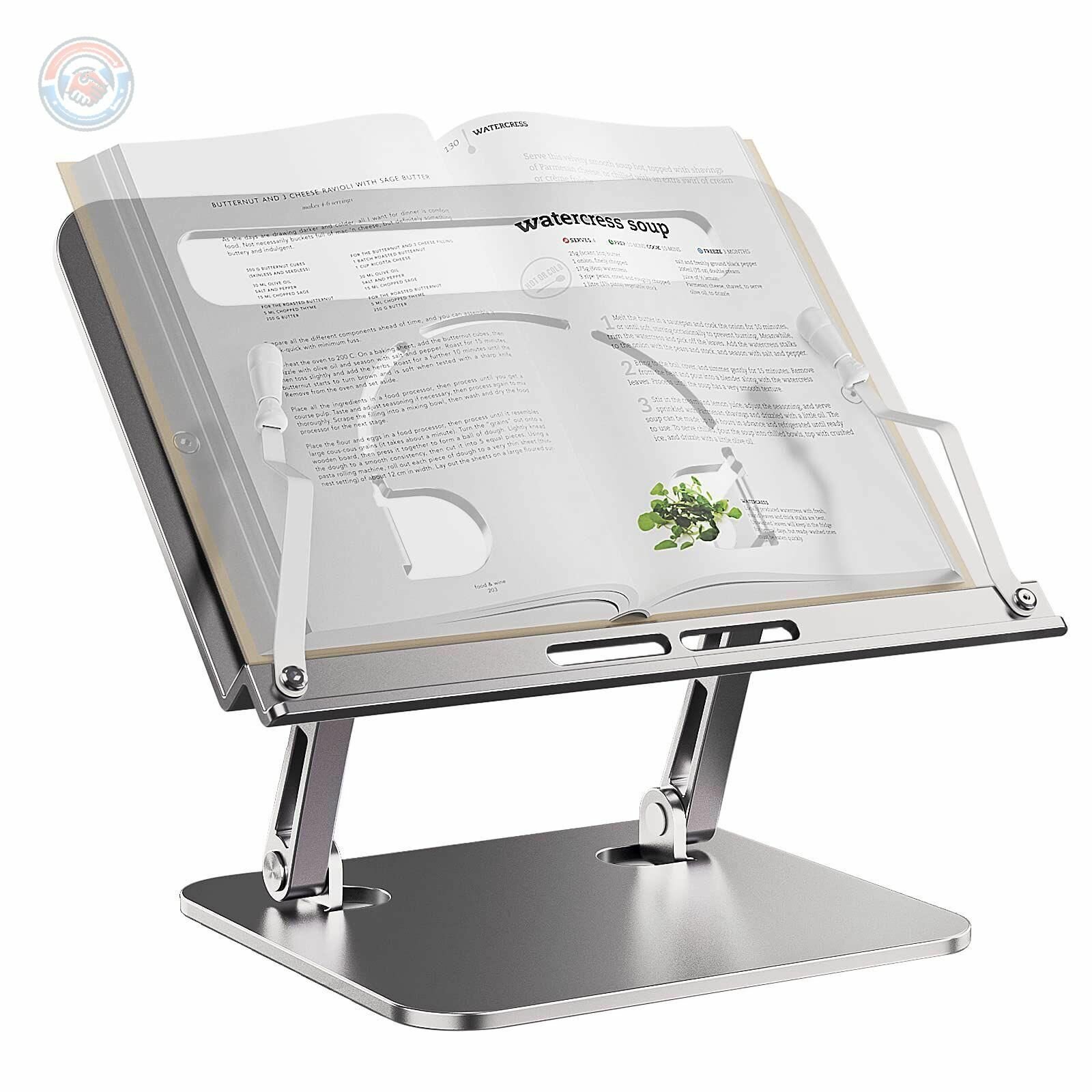 Подставка для книг и учебников с регулируемым углом наклона и зажимами для надежной фиксации, эргономичная настольная подставка для чтения