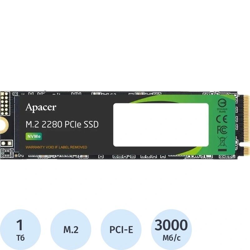 SSD накопитель Apacer AS2280P4 1 ТБ (AP1TBAS2280P4-1)