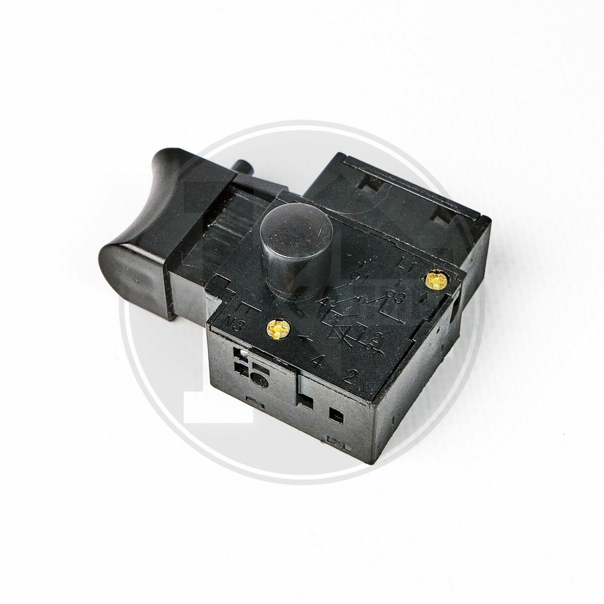 Выключатель FA2-6/1BEK (6A) (с фиксацией, реверс короткий, клавиша малая) для дрели