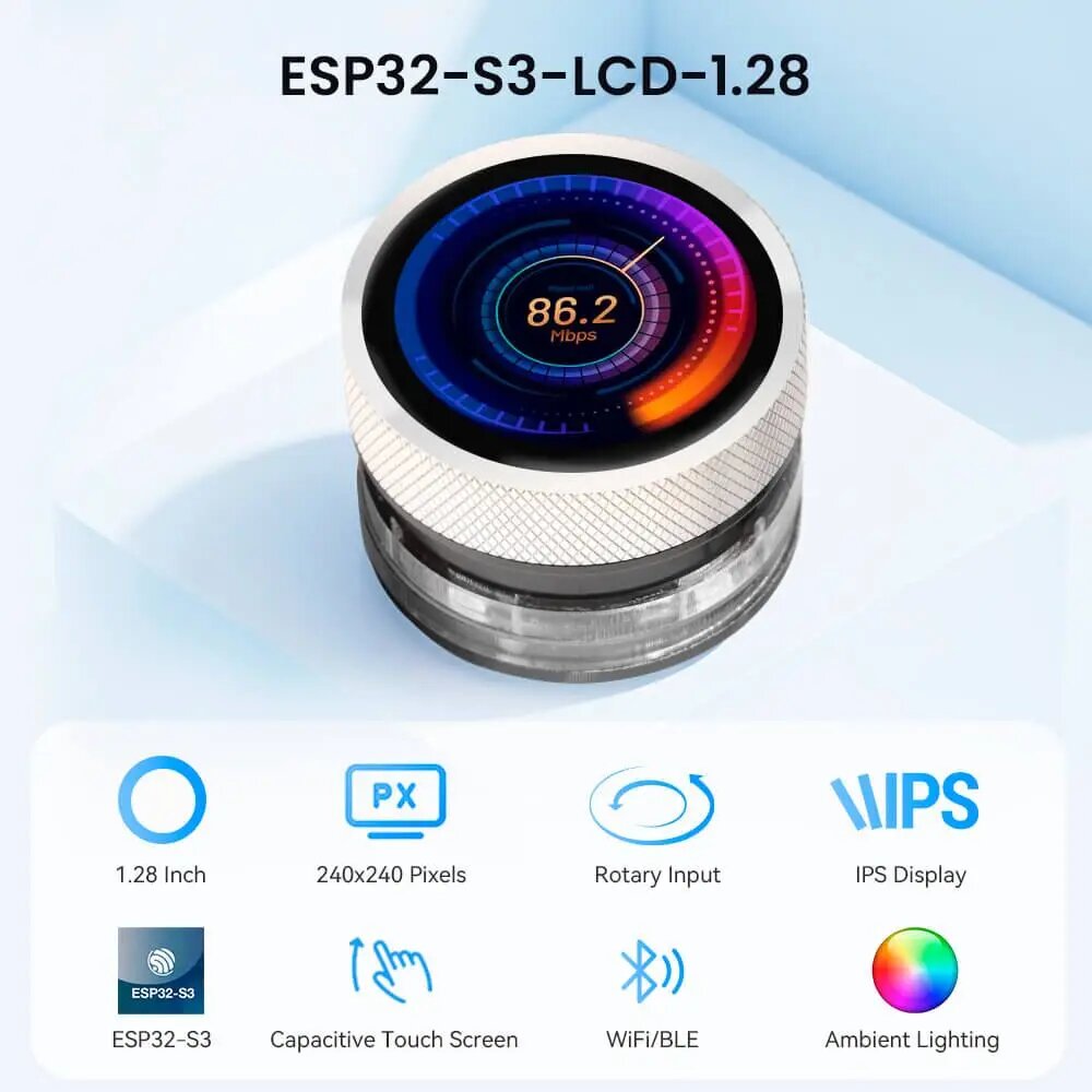 ELECROW CrowPanel ESP32 Поворотный экран 1,28 дюйма