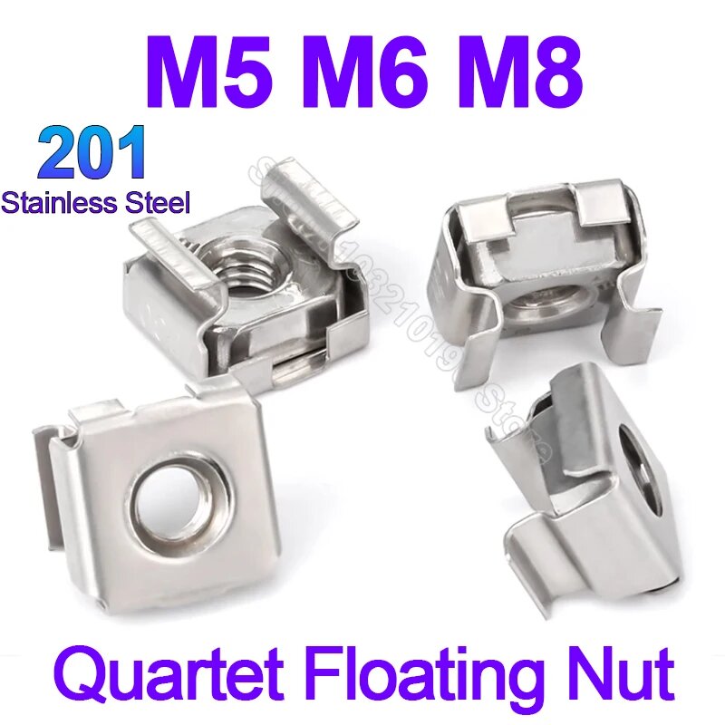 GooBetter плавающие гайки из нержавеющей стали M5 M6 M8 M5, 100pcs