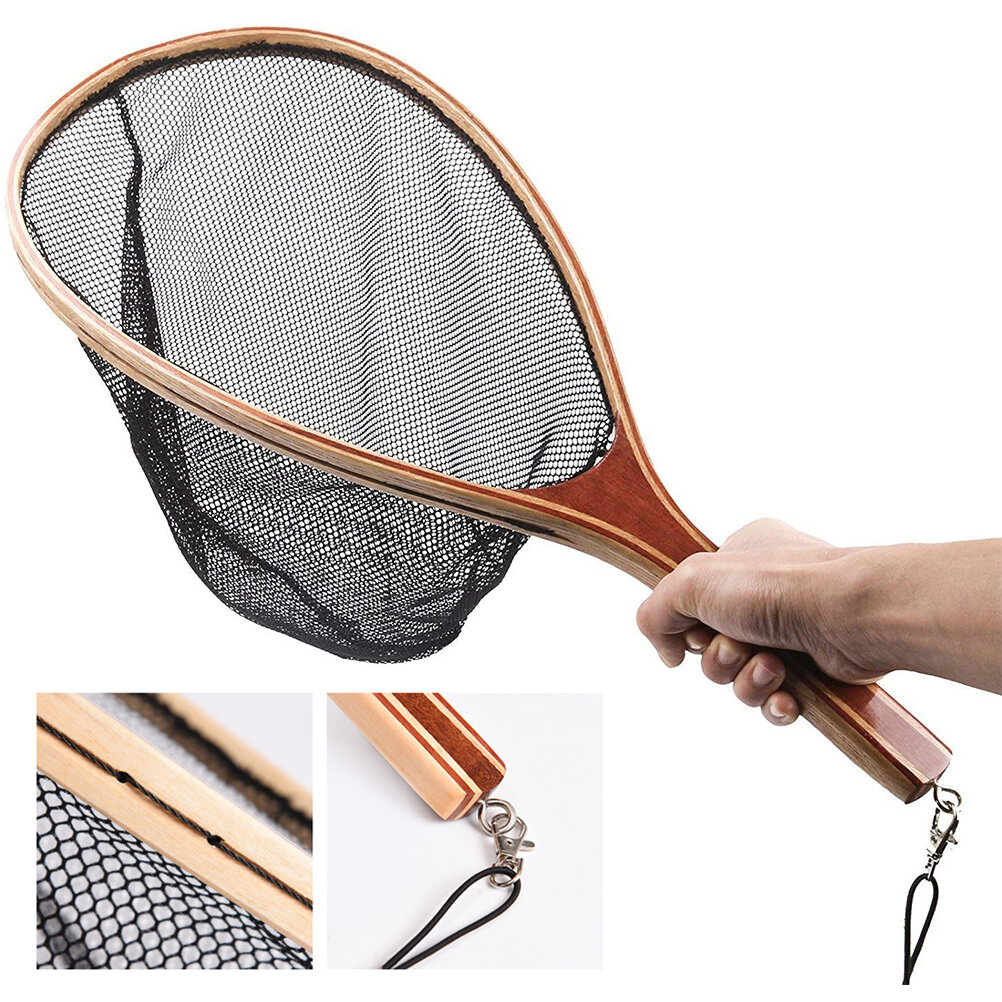 Fly Fishing Landing Net Trout Bass Nylon Mesh Catch and Release Fish