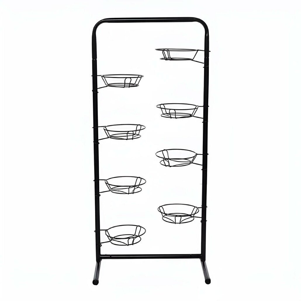 Цветочница металлическая "Дуга" на 8 горшков, черная, устойчивая конструкция для дома и офиса