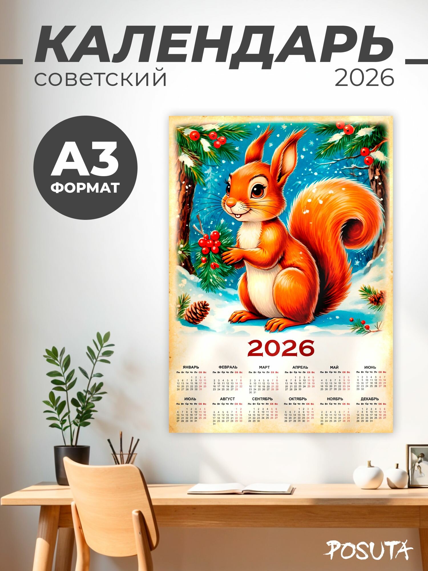 Календарь новогодний 2026 год