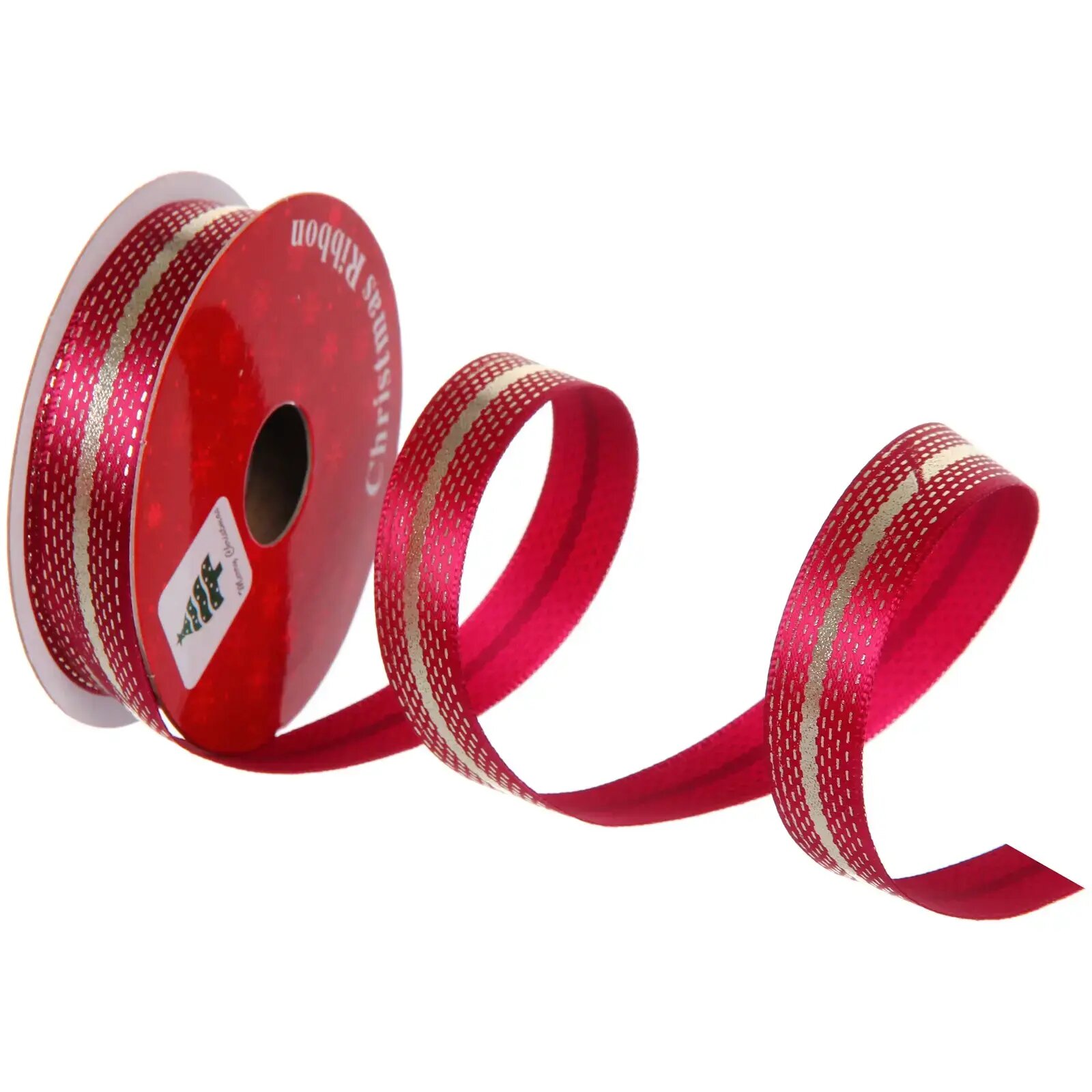 Лента декоративная 'Сияние' 1,5см х 2,7м, бордо/шампань, для праздничного оформления