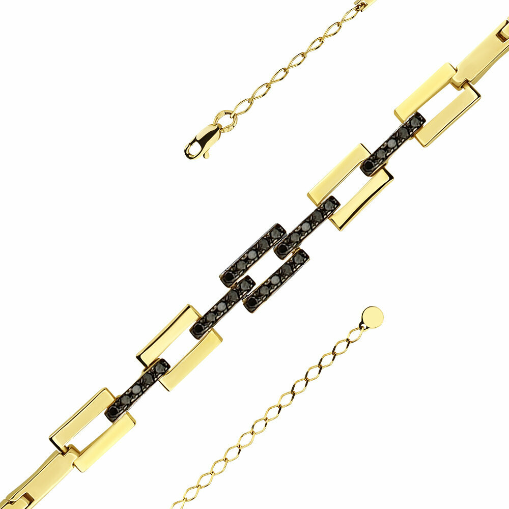 Браслет, желтое золото, 585 проба, бриллиант