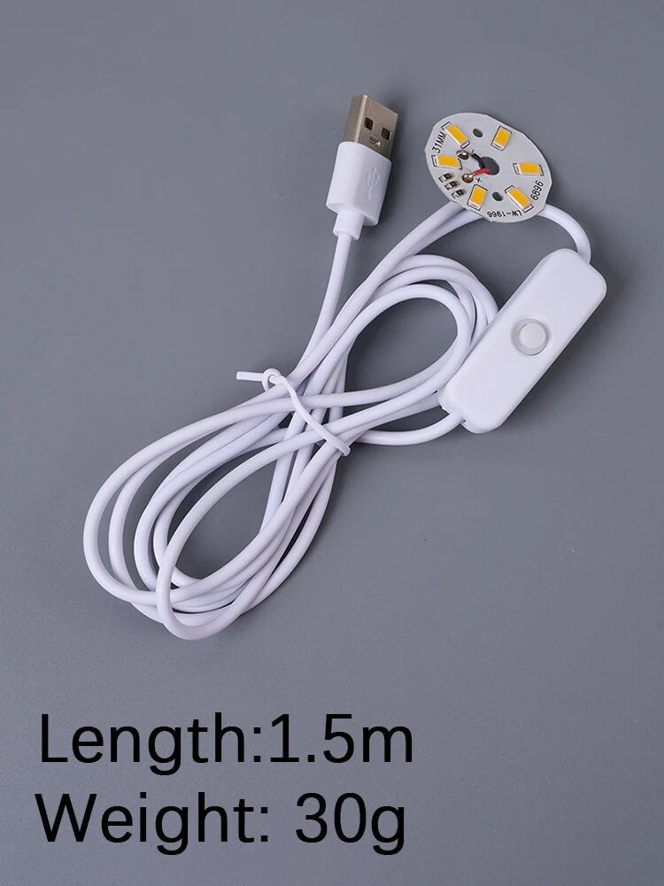 Светодиодная лампа USB, белый, 1.5м, 30г
