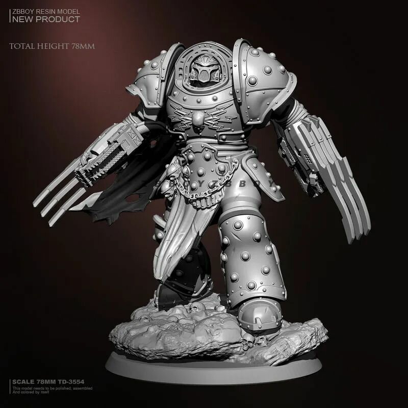 Warhammer 40k Рыцарь Люпус 78 мм белая скульптурная фигурка / Warhammer 40k Knight of Lupus 78mm white sculpture figurine