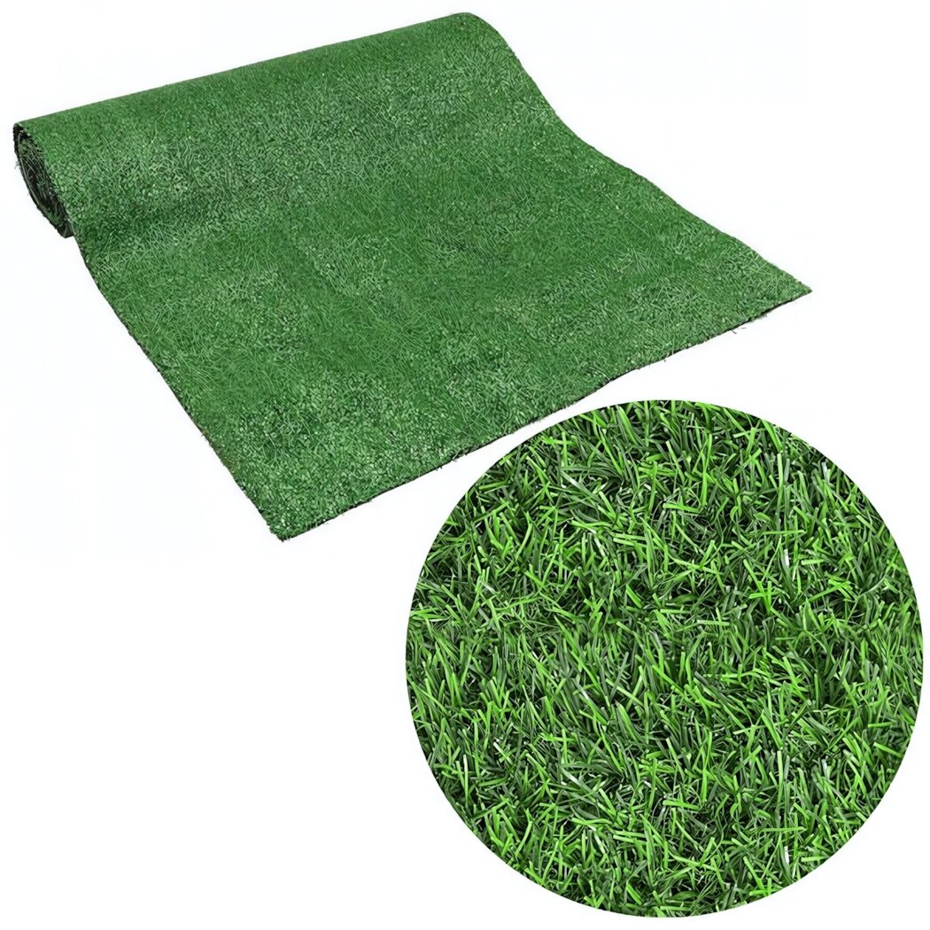 Газон искусственный «Grass» 2x5 м, ворс 20 мм, ПВХ, устойчив к морозу и засухе, для ландшафтного дизайна
